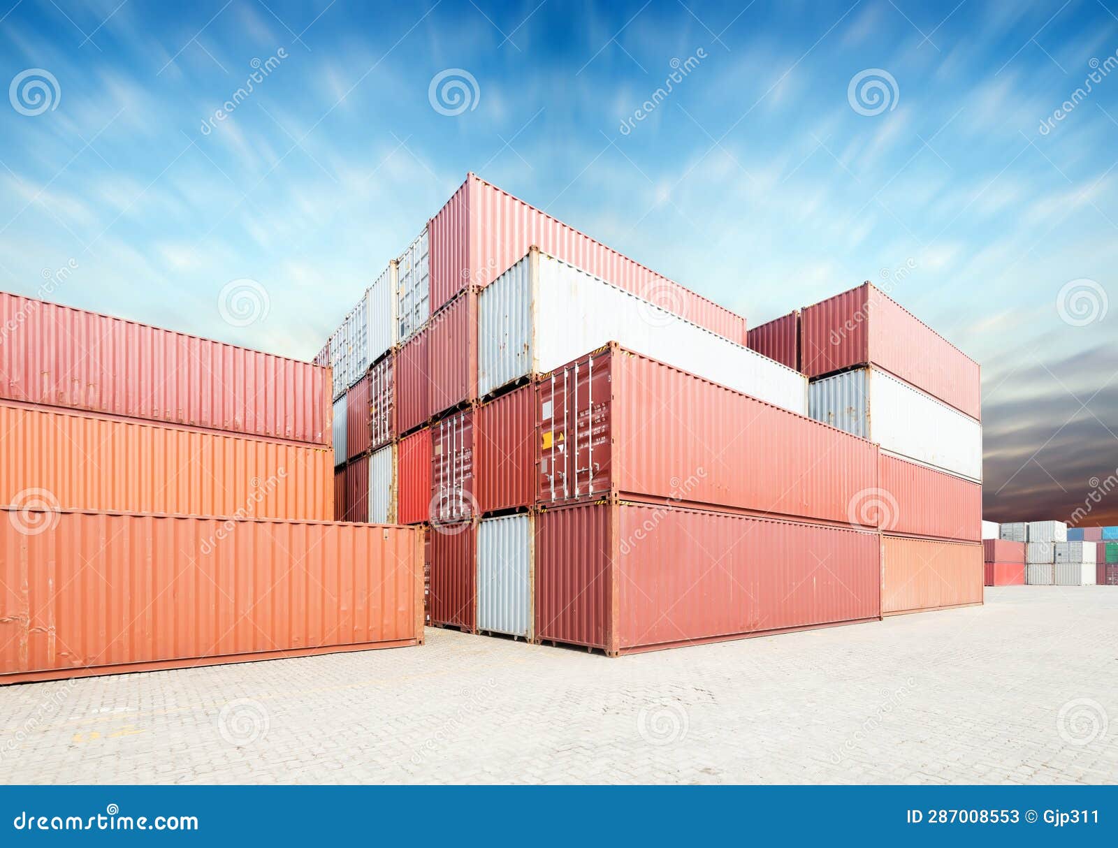Stack Of Cargo Containers At The Docks Royalty-Free Stock Photography ...