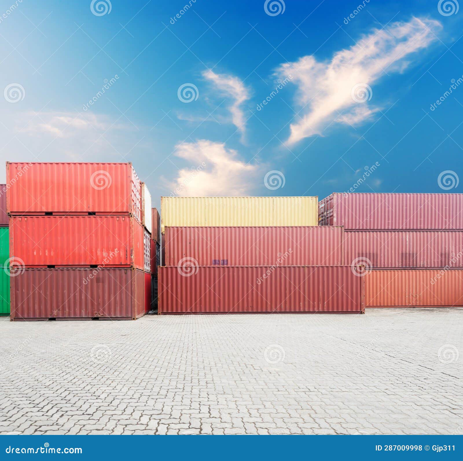 Stack of Cargo Containers at the Docks Stock Photo - Image of logistics ...