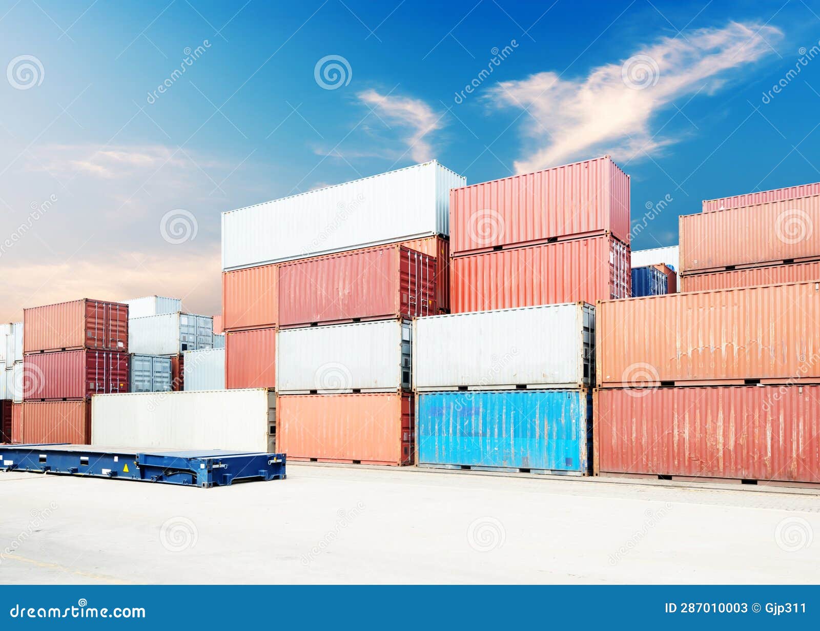 Stack of Cargo Containers at the Docks Stock Image - Image of import ...