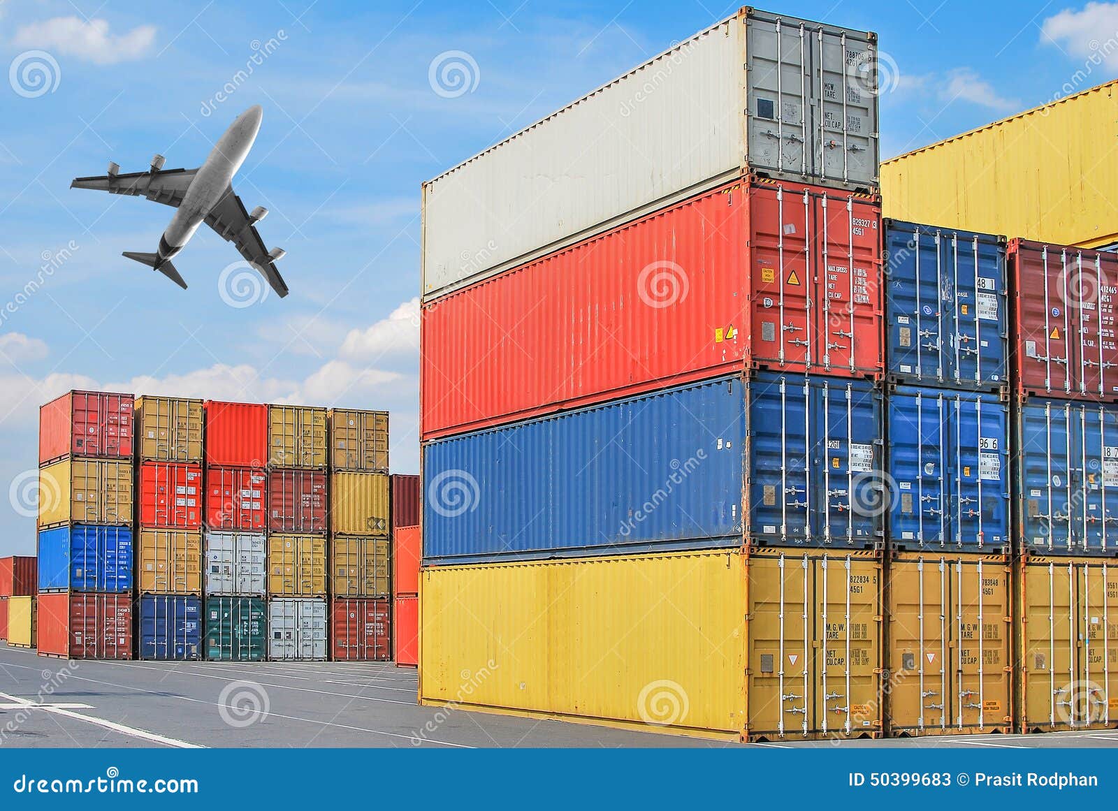 Stack Of Cargo Containers At The Docks Stock Photo - Image: 50399683