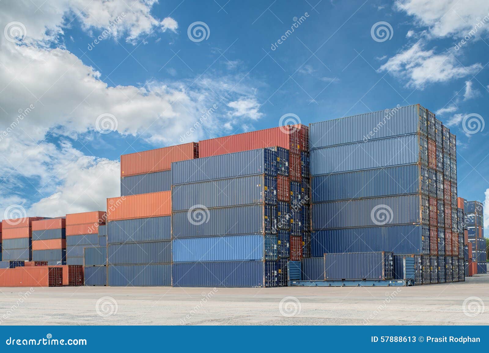 Stack of Cargo Containers at the Docks Stock Image - Image of freight ...