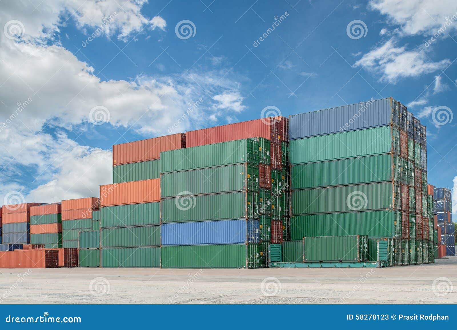 Stack Of Cargo Containers At The Docks Royalty-Free Stock Photo ...