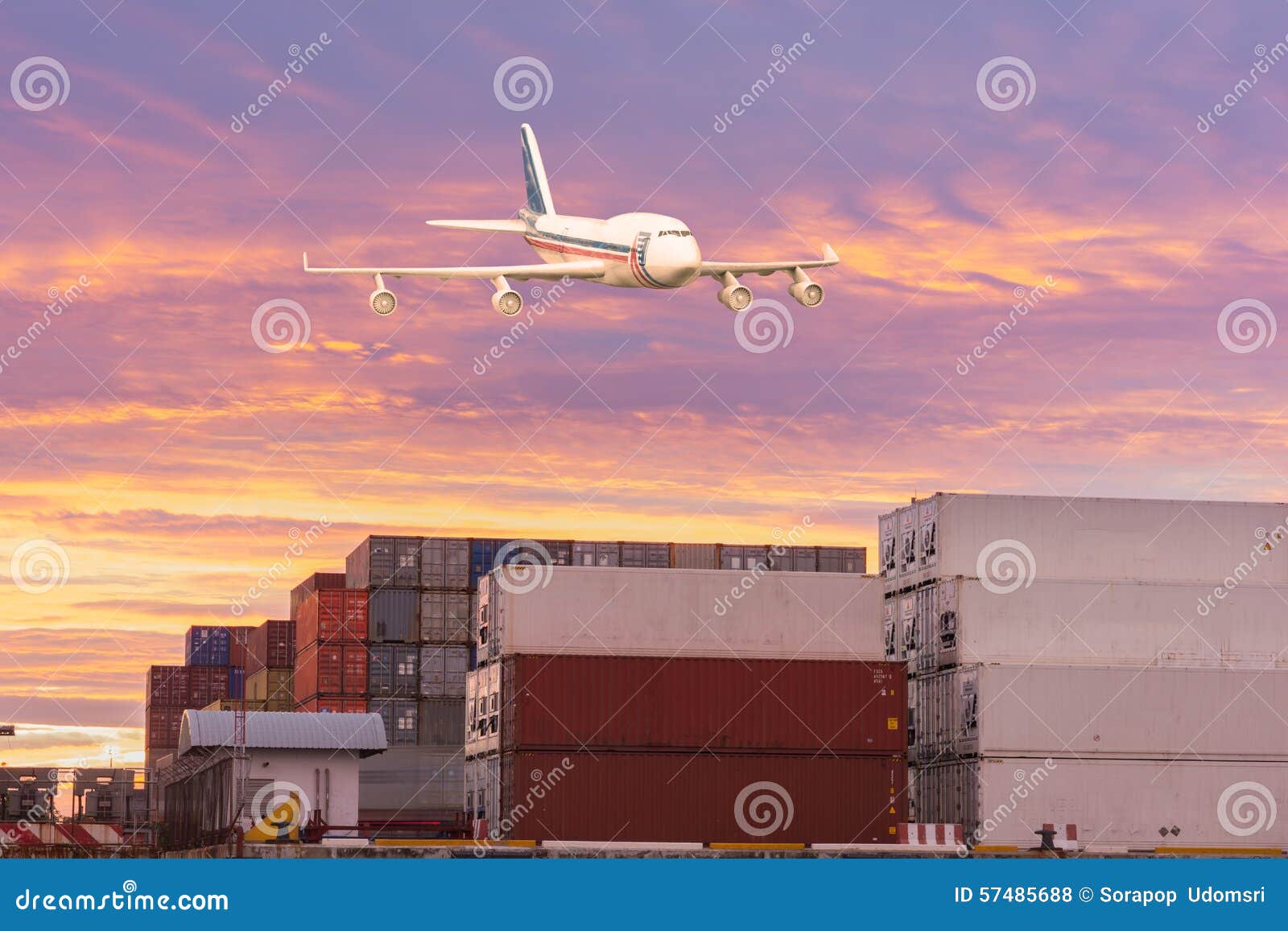 Stack Of Cargo Containers At The Docks Royalty-Free Stock Photo ...