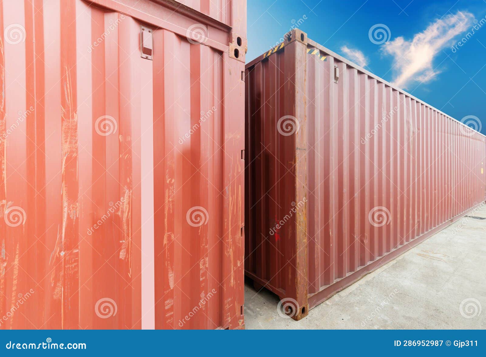 Stack of Cargo Containers at the Docks Stock Image - Image of loading ...