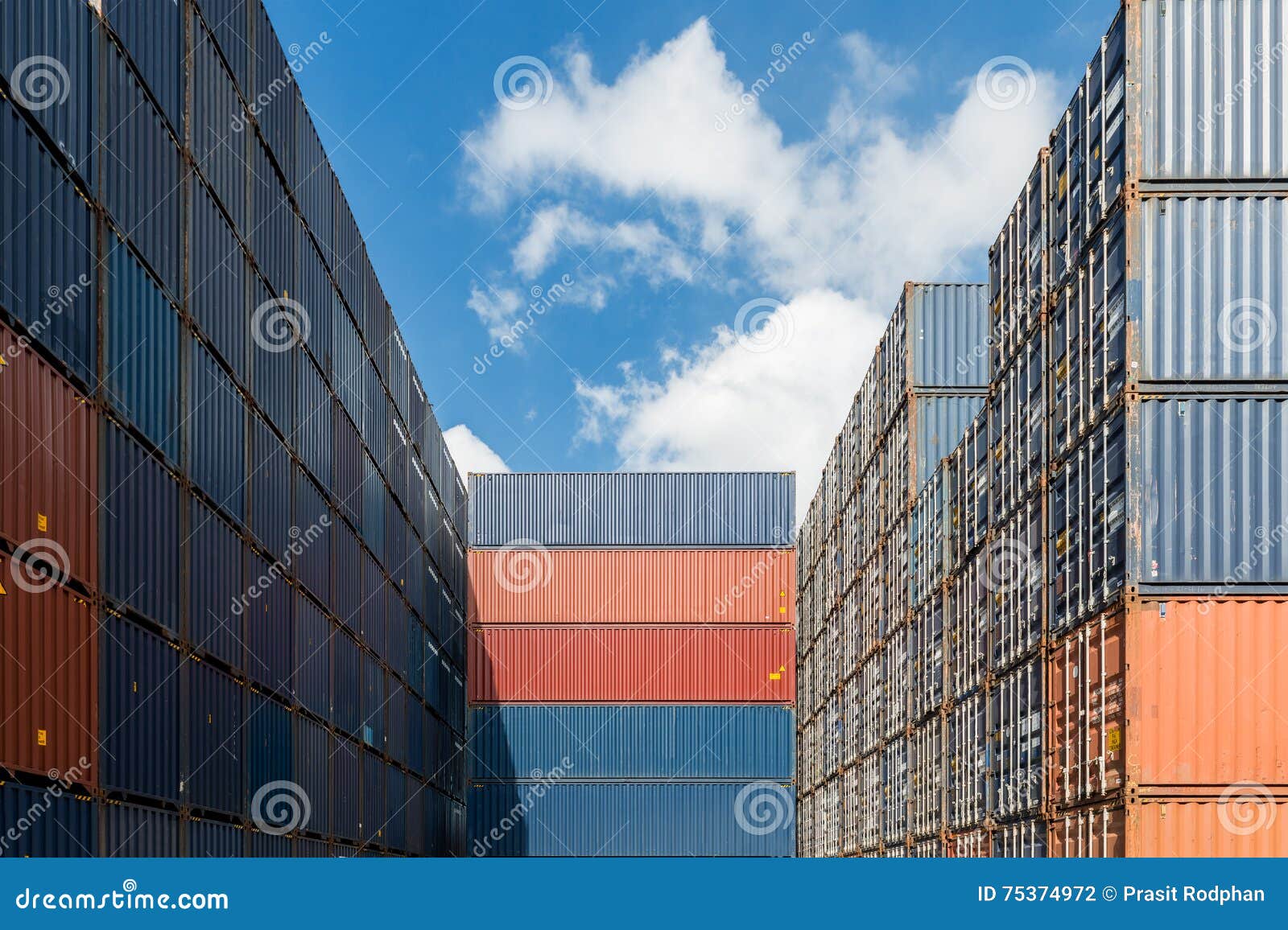 Stack Of Cargo Containers At The Docks Royalty-Free Stock Photo ...