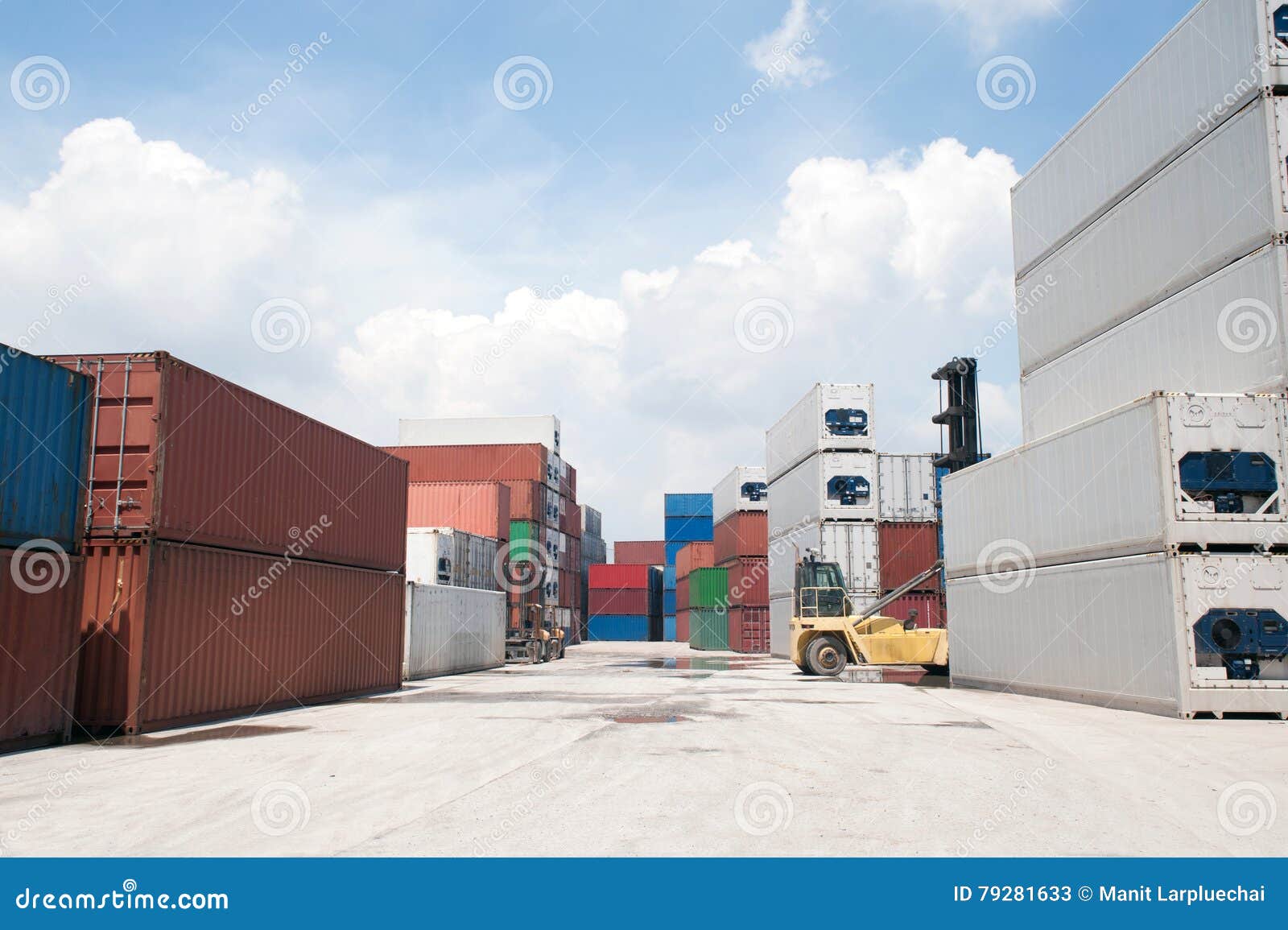 Stack of Cargo Containers. stock image. Image of group - 79281633