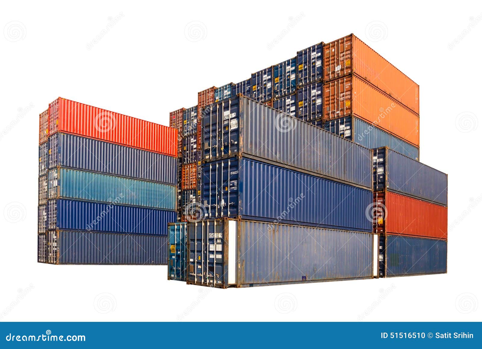 Stack of Cargo Containers stock photo. Image of closed - 51516510