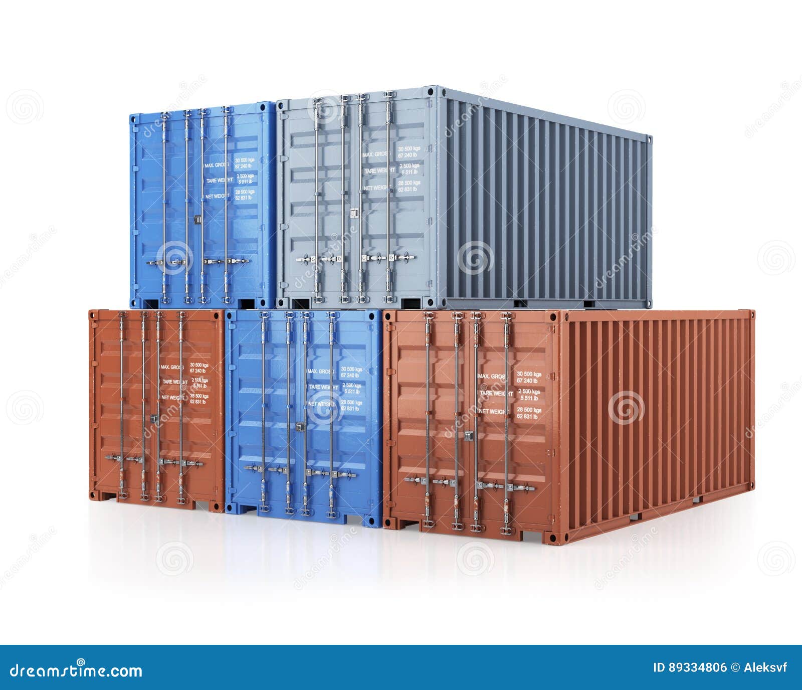 Stack Of Cargo Containers In A Harbor. Colorful Industrial Background ...