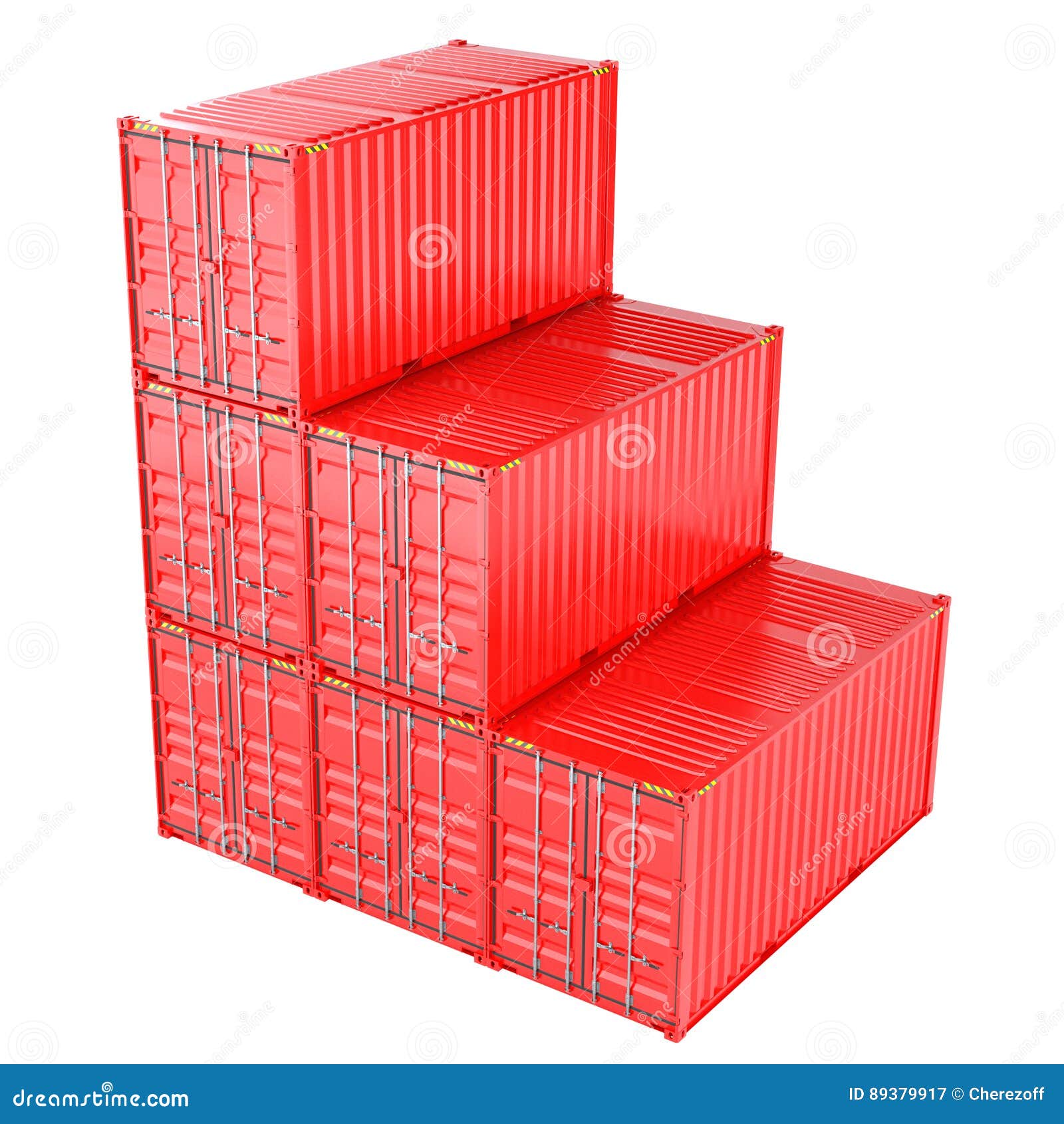 Stack Of Cargo Containers In A Harbor. Colorful Industrial Background ...