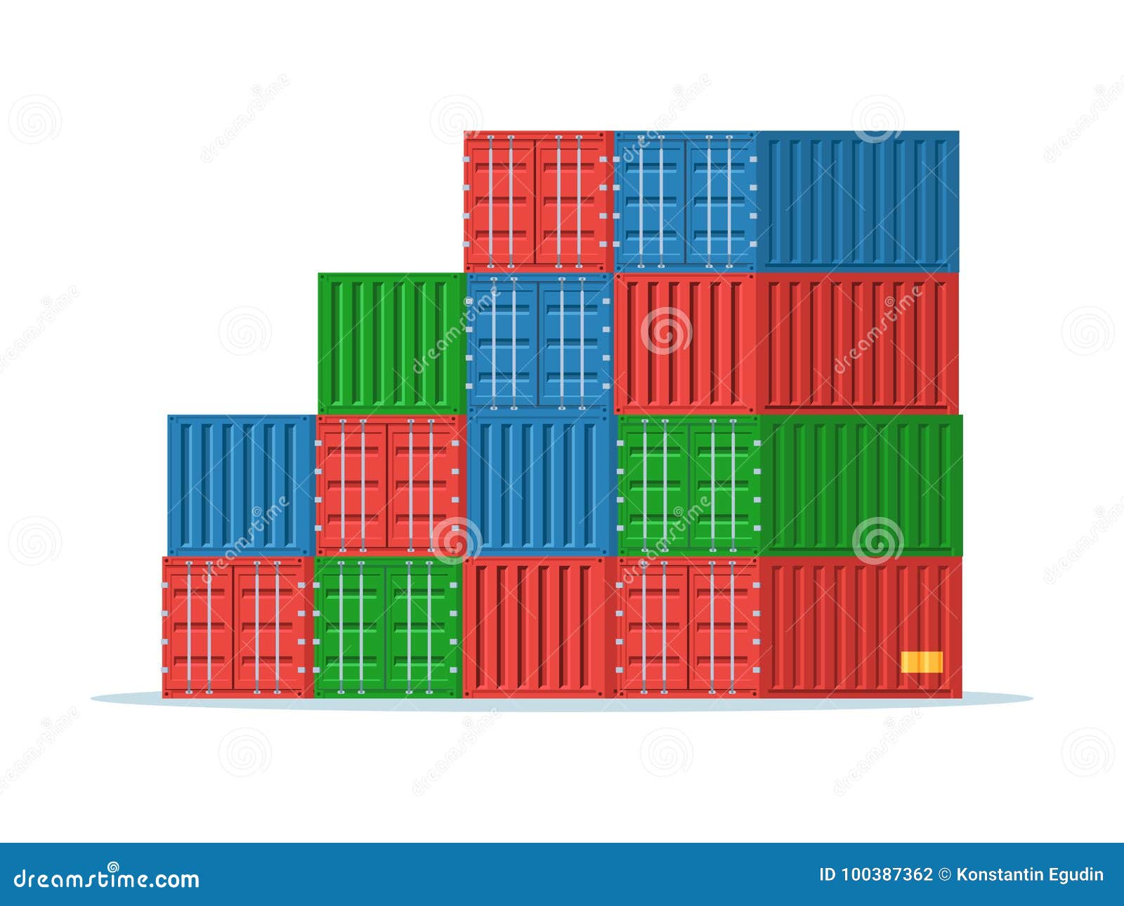 Stack of cargo containers stock vector. Illustration of logistic ...