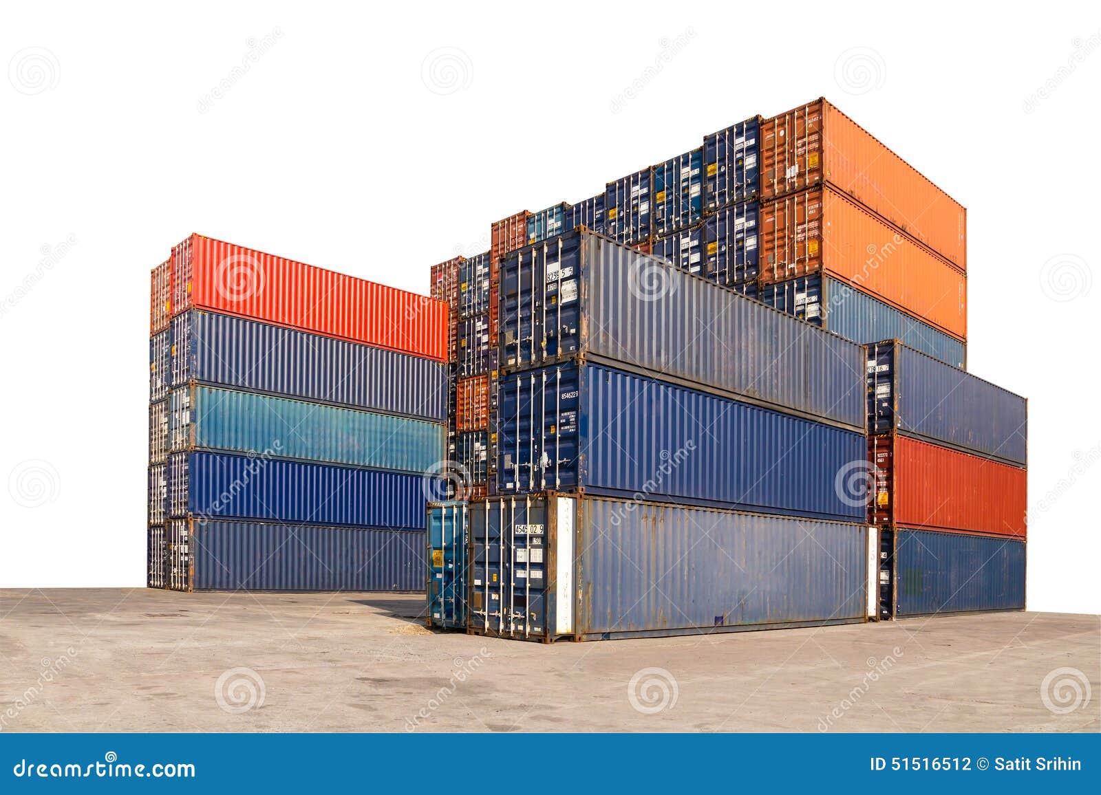 Stack of Cargo Containers stock photo. Image of dispatch - 51516512