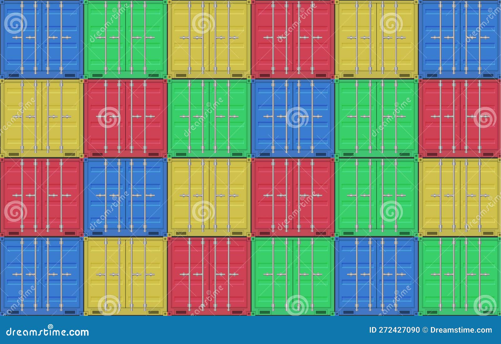 Stack of Cargo Ship Containers , Stock Illustration - Illustration of ...