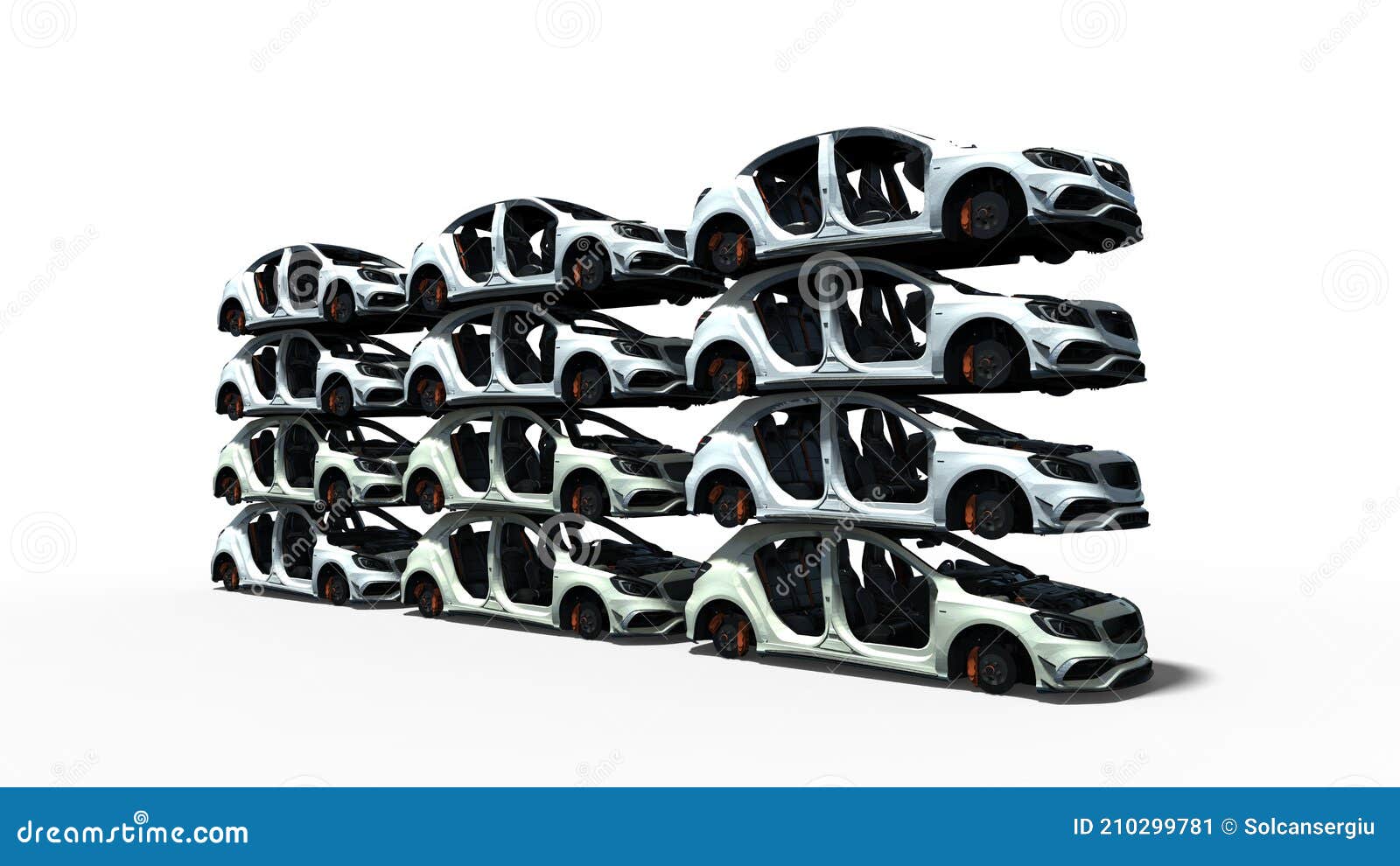 A Stack of Cars Representing a Junk Yard Stock Illustration ...