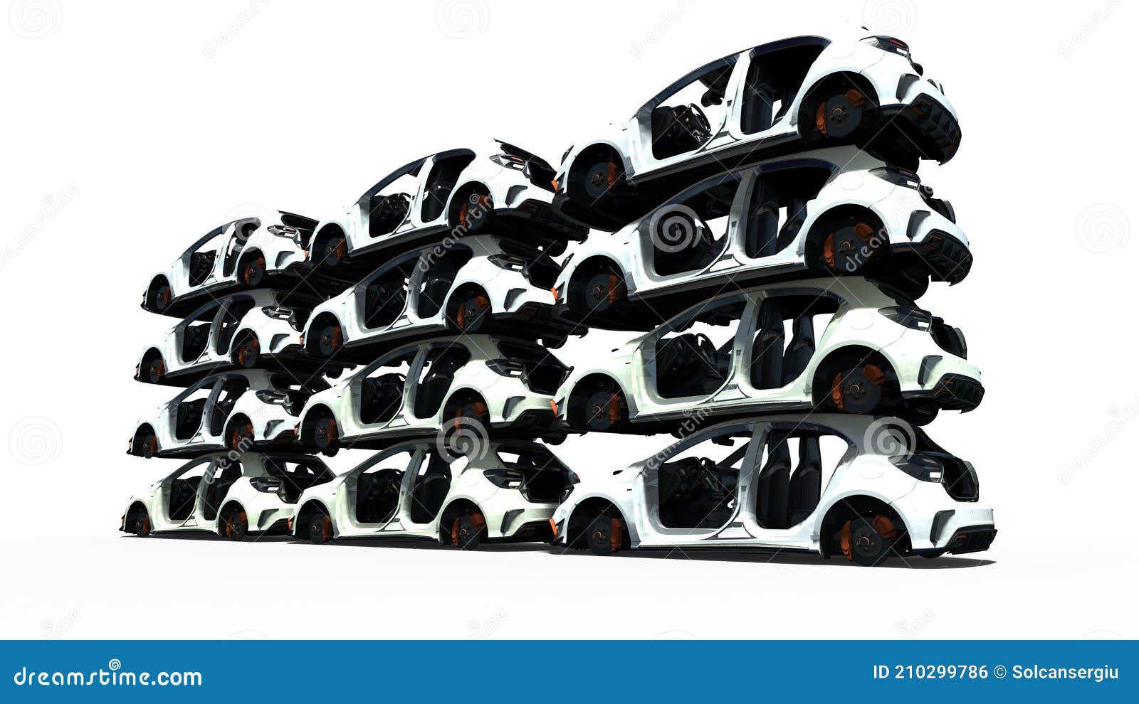 A Stack of Cars Representing a Junk Yard Stock Illustration ...