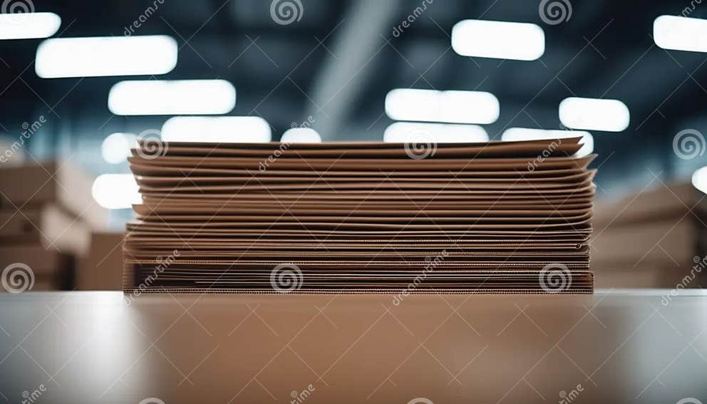 Stack of carton boards stock illustration. Illustration of room - 343213243