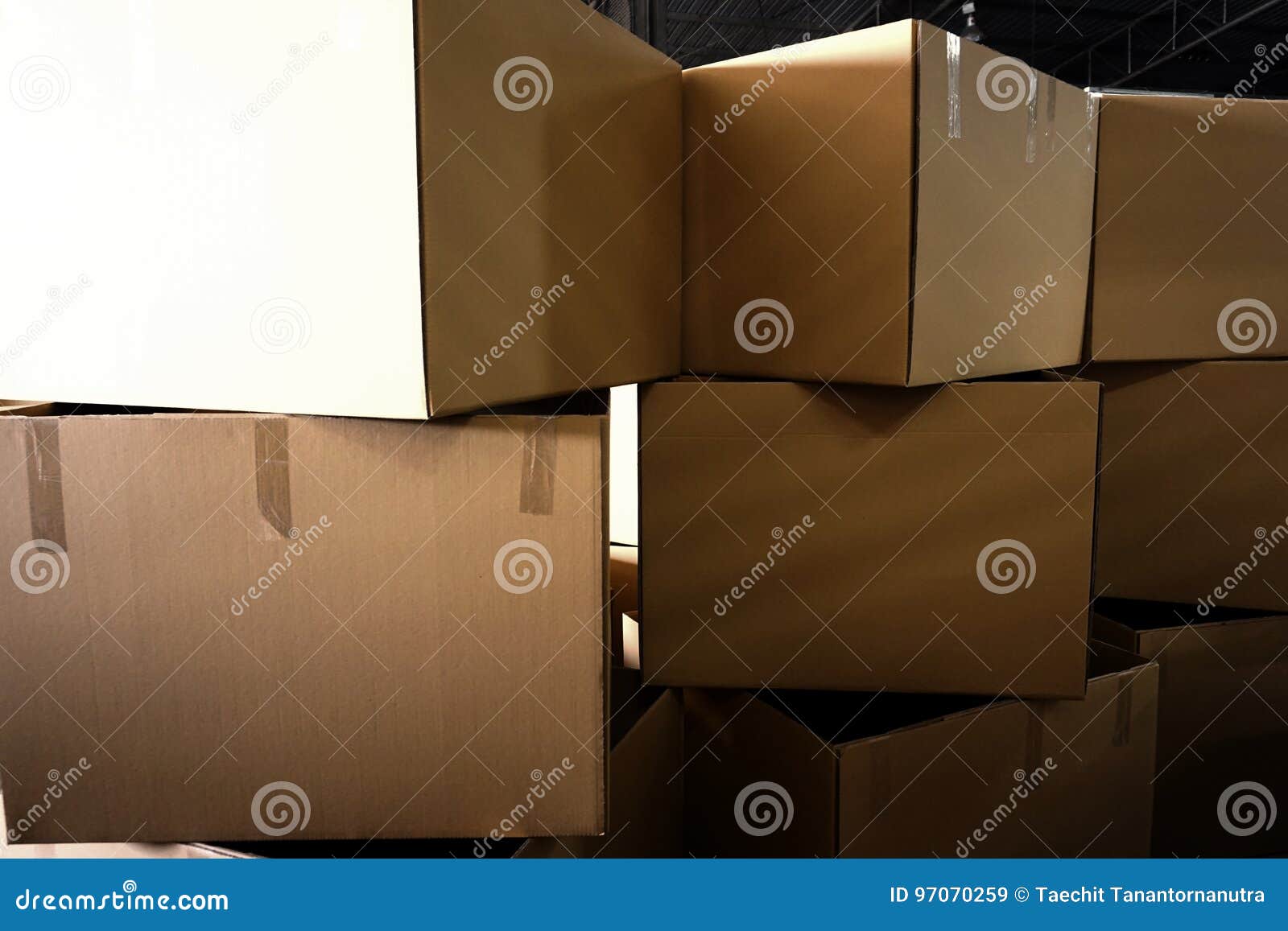 Stack of carton box stock image. Image of freight, cargo - 97070259