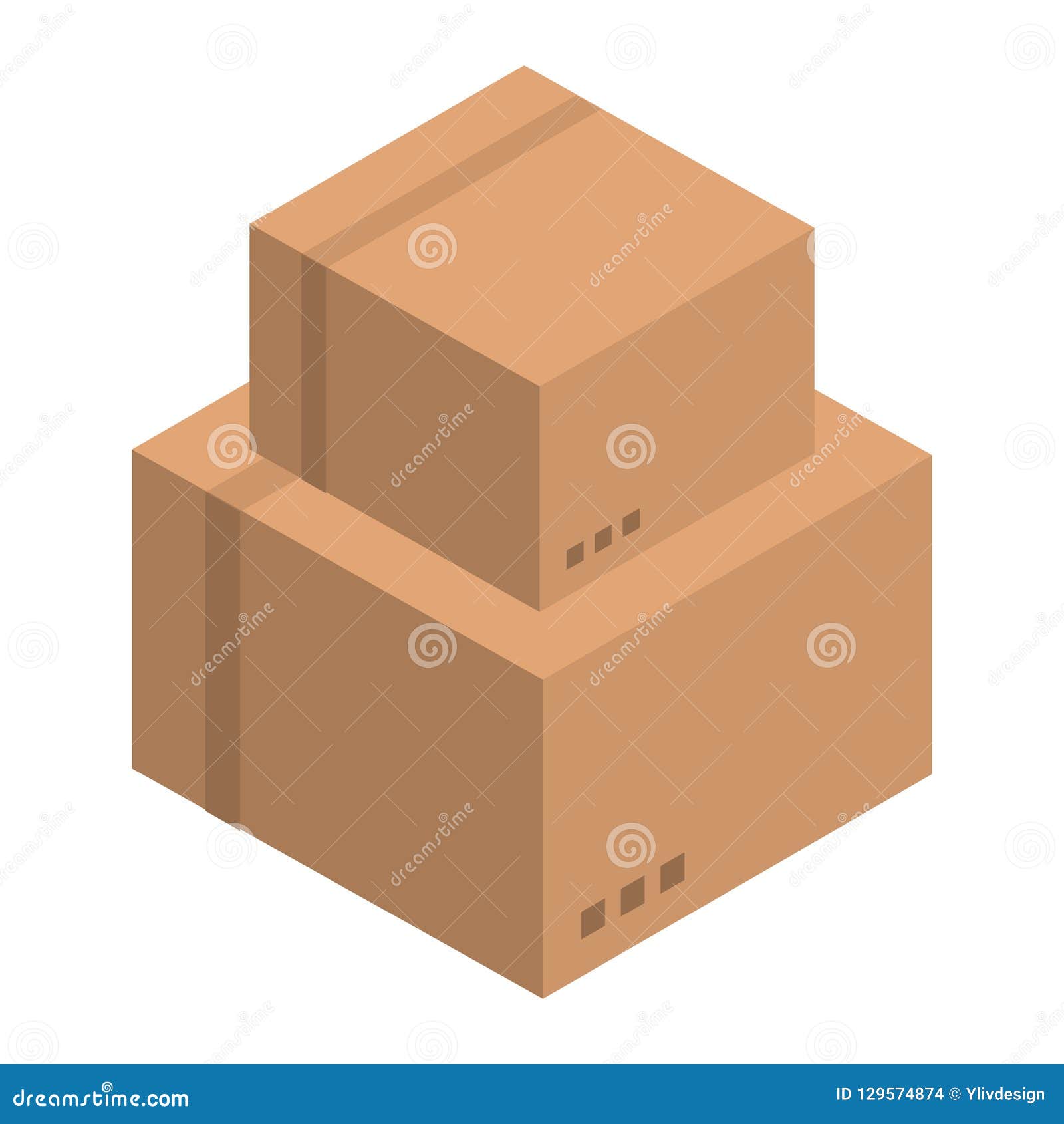 Stack of Carton Box Icon, Isometric Style Stock Vector - Illustration ...