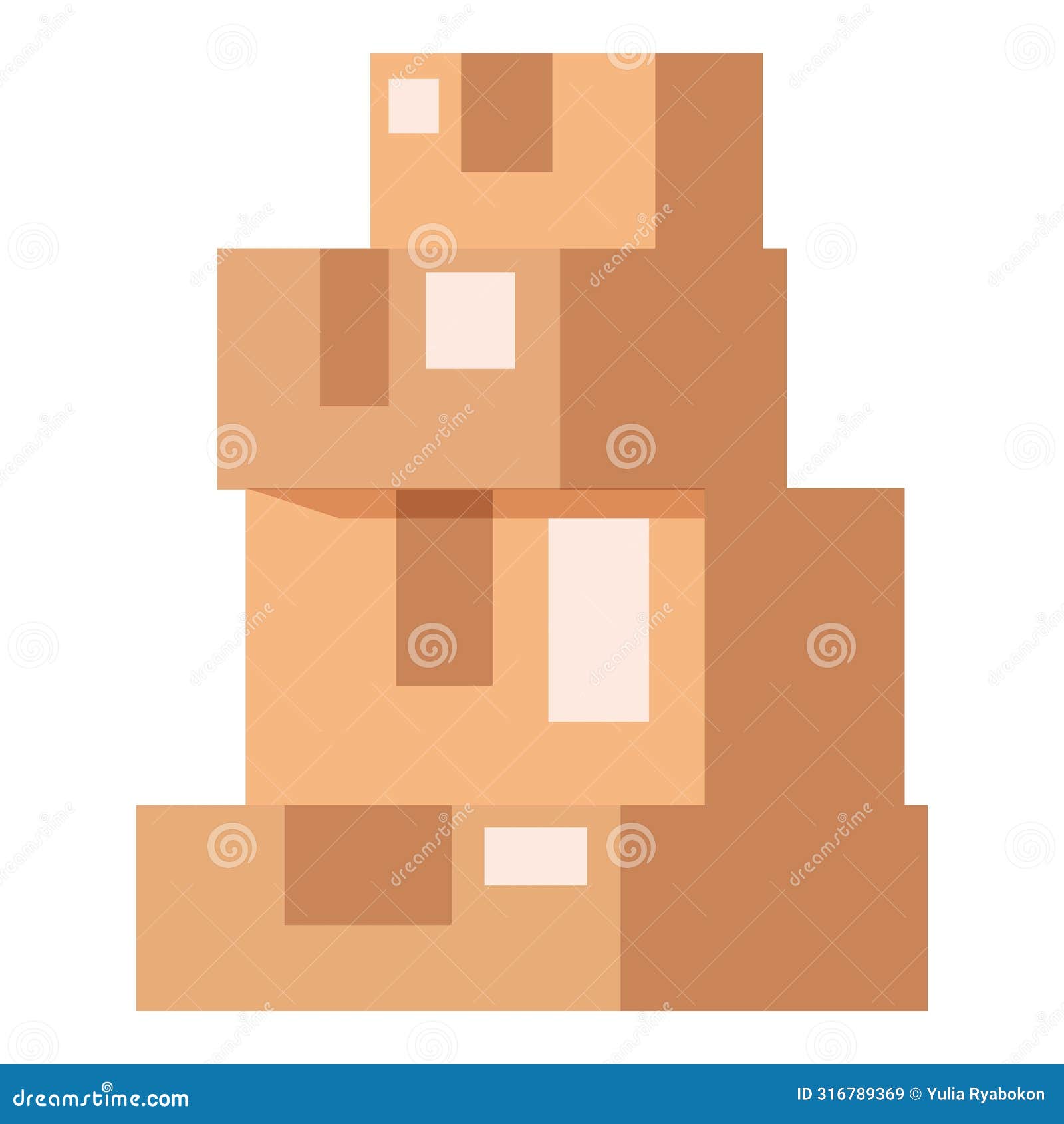 Stack of Carton Boxes Icon Cartoon Vector. Storage Retail Stock Vector ...