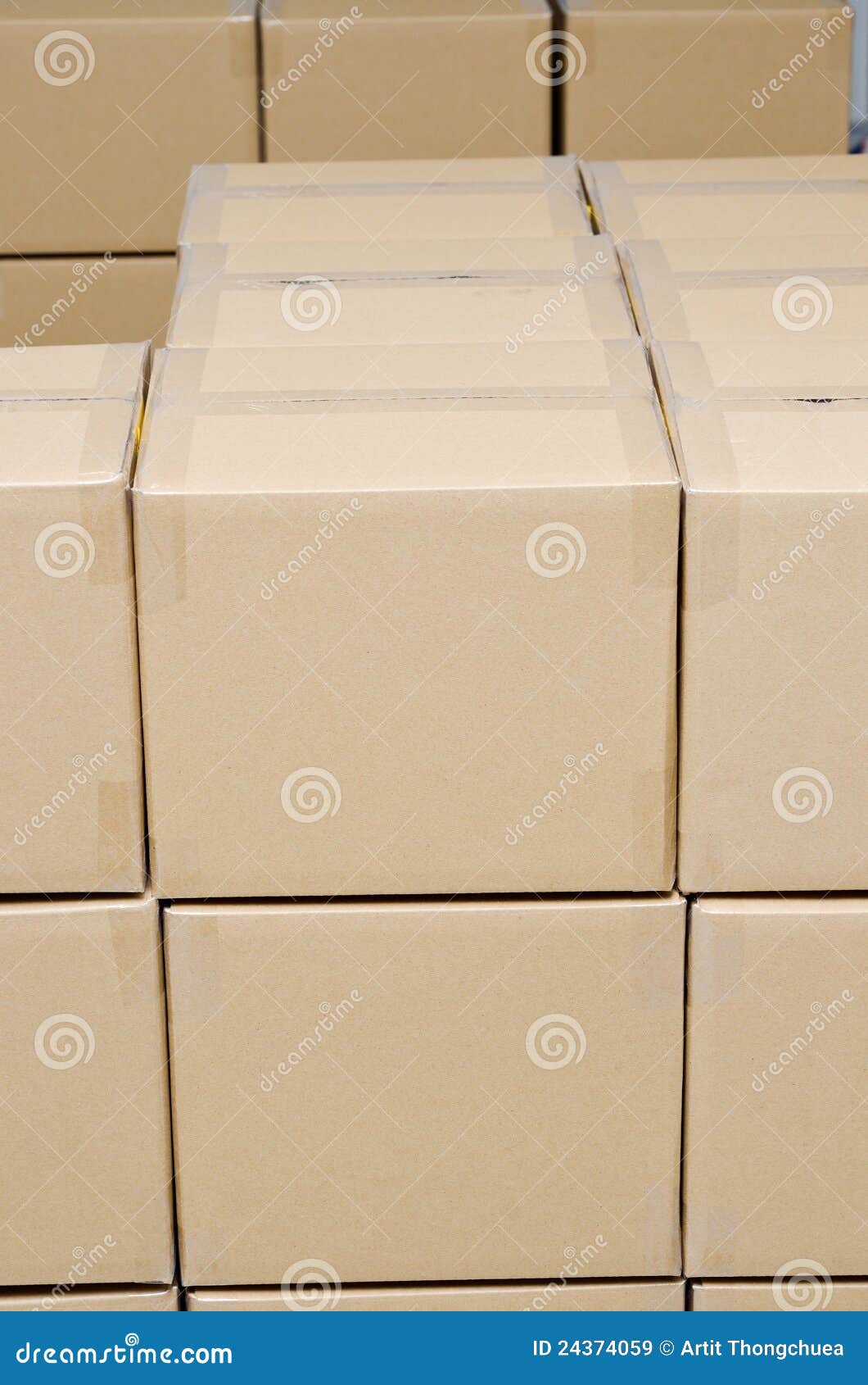 Stack of Carton Boxes Package Stock Image - Image of package, pack ...