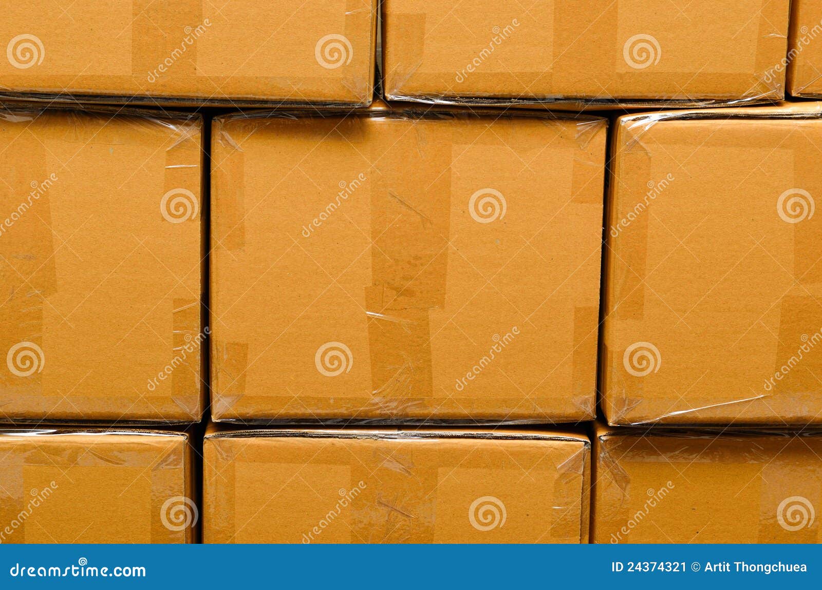 Stack of Carton Boxes Package Stock Image - Image of background ...