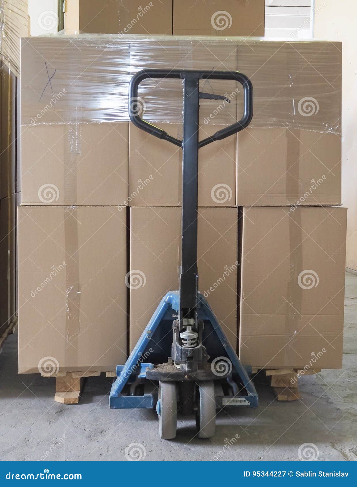 Stack of Carton Boxes on Pallet Ready for Transport. Stock Image ...