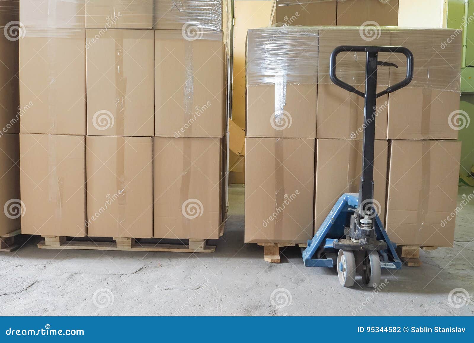 Stack of Carton Boxes on Pallet Ready for Transport. Stock Photo ...