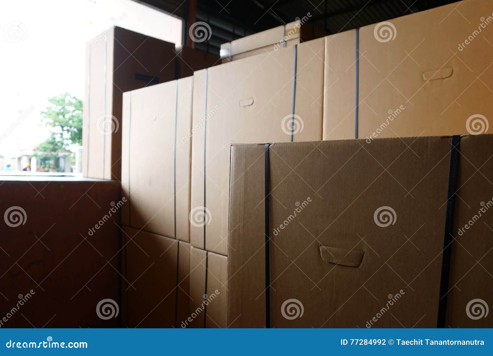 Stack of carton boxes stock photo. Image of pallet, cargo - 77284992