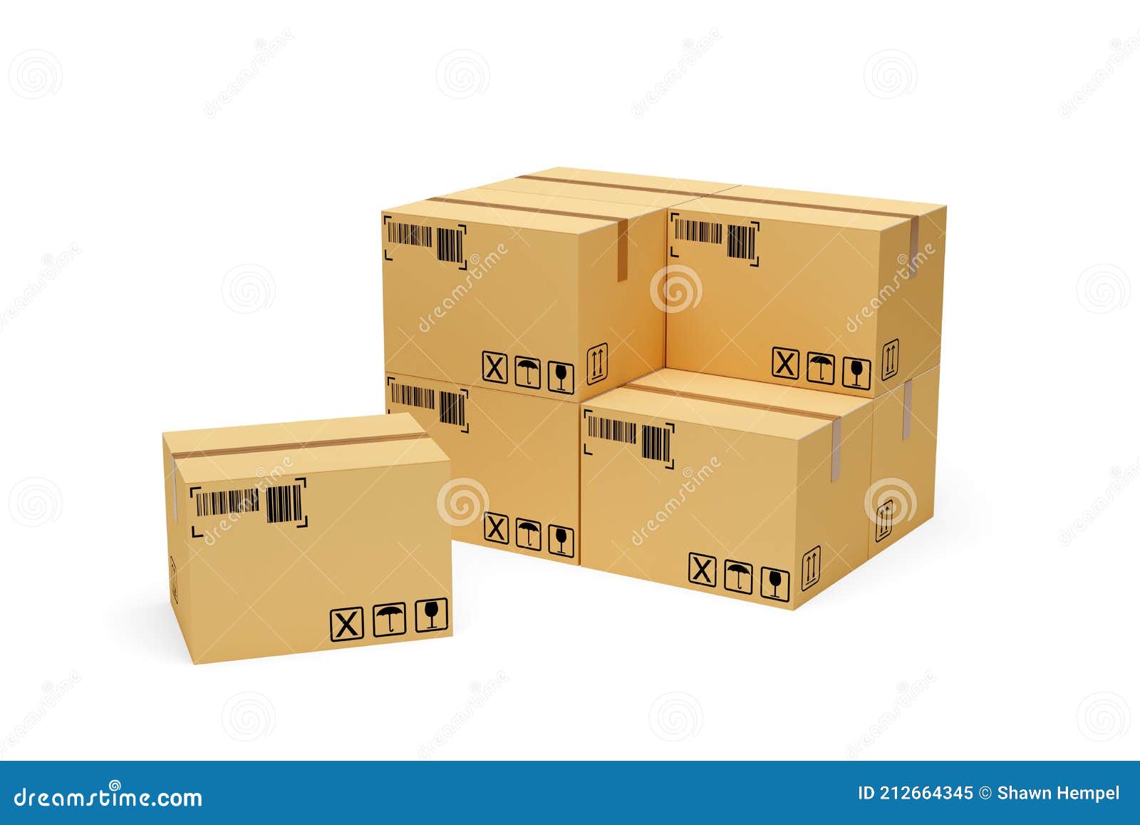 Stack Of Carton Boxes On A Pallet With Truck Royalty-Free Stock Photo ...