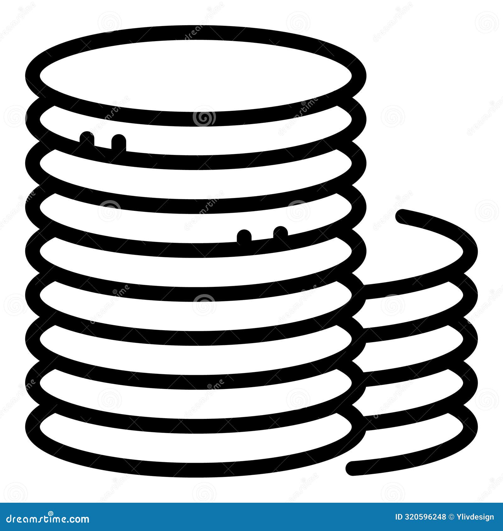 Stack of Cartoon Coins Line Art Stock Illustration - Illustration of ...