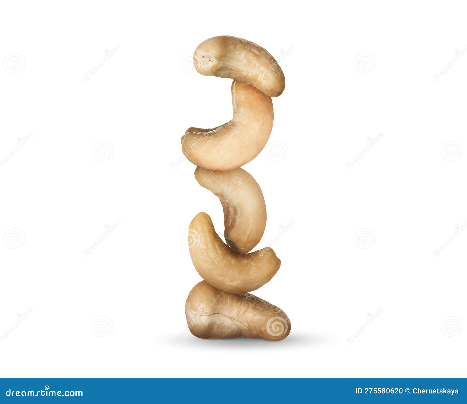 Stack of Cashew Nuts on White Background Stock Photo - Image of ...