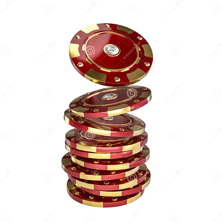 Stack of Casino Chips Tumbling Down Stock Illustration - Illustration ...