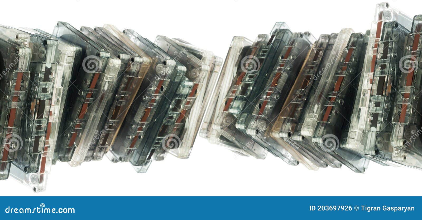 Stack of Cassettes Isolated on White Background Stock Photo - Image of ...