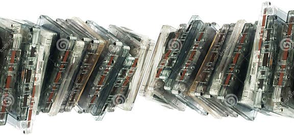 Stack of Cassettes Isolated on White Background Stock Photo - Image of ...