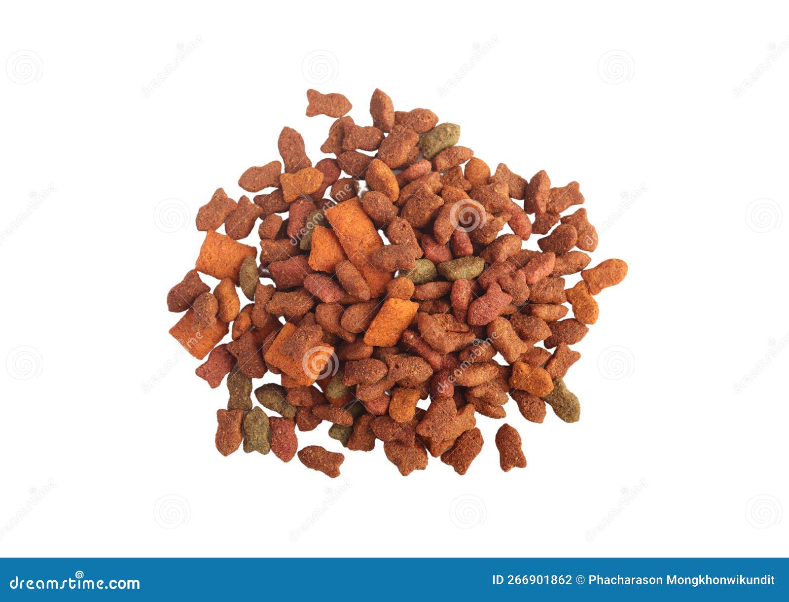 Stack of Cat Food Pellets on White Background Stock Photo - Image of ...