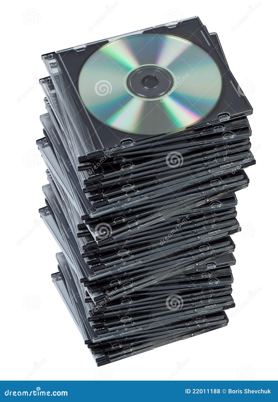 Stack CD in box isolated. stock photo. Image of storage - 22011188