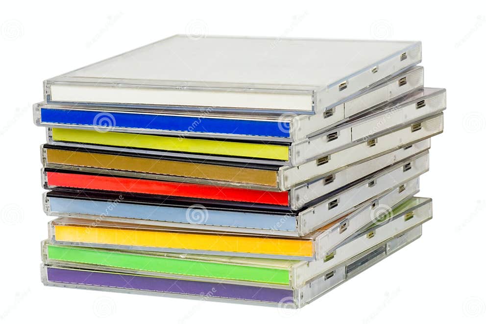 Stack of CD casings stock image. Image of electronic, white - 3081899