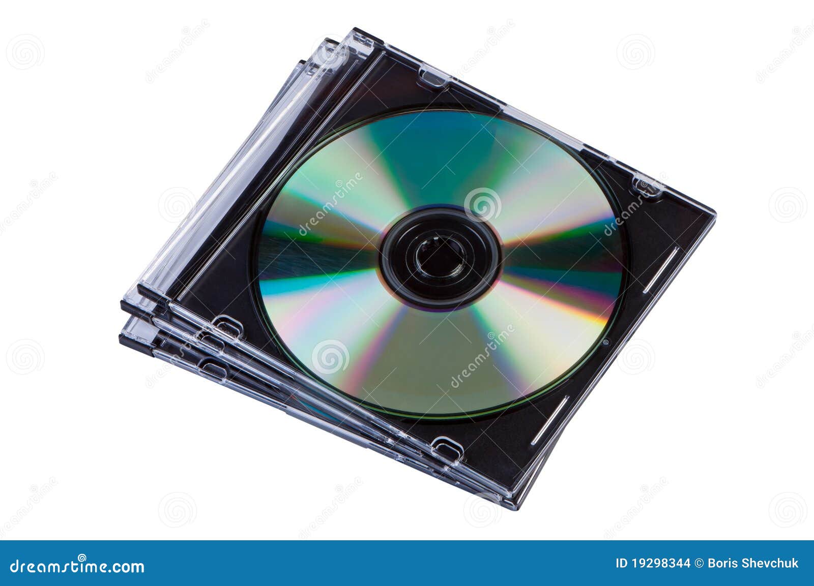 Stack of CD Discs in Box Isolated. Stock Photo - Image of heap, white ...