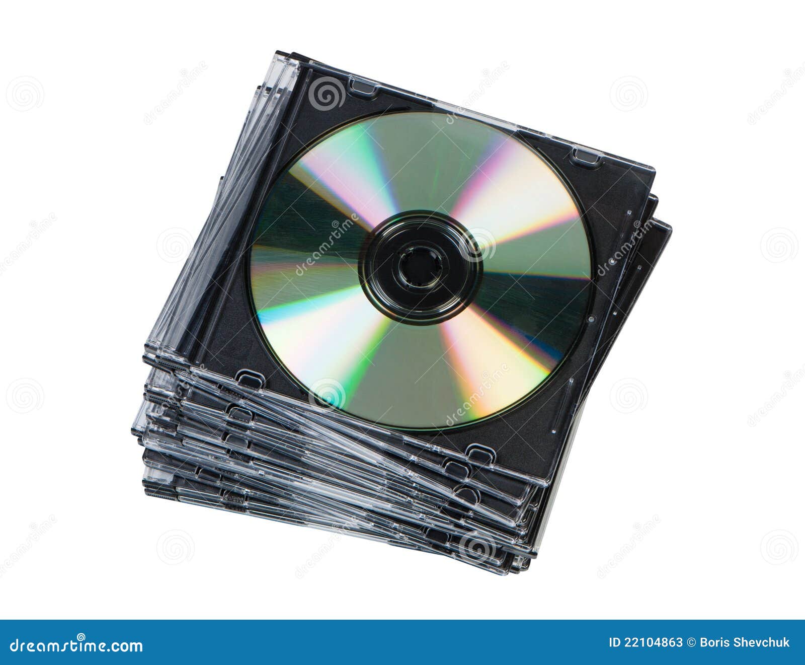 Stack CD Discs in Box Isolated. Stock Image - Image of pile, compact ...