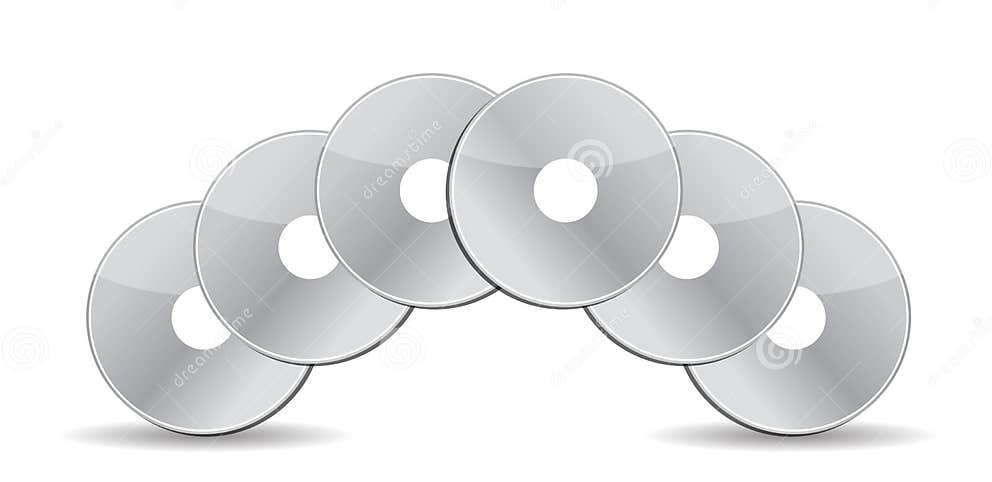 Stack of Cd / Dvds Illustration Stock Vector - Illustration of white ...