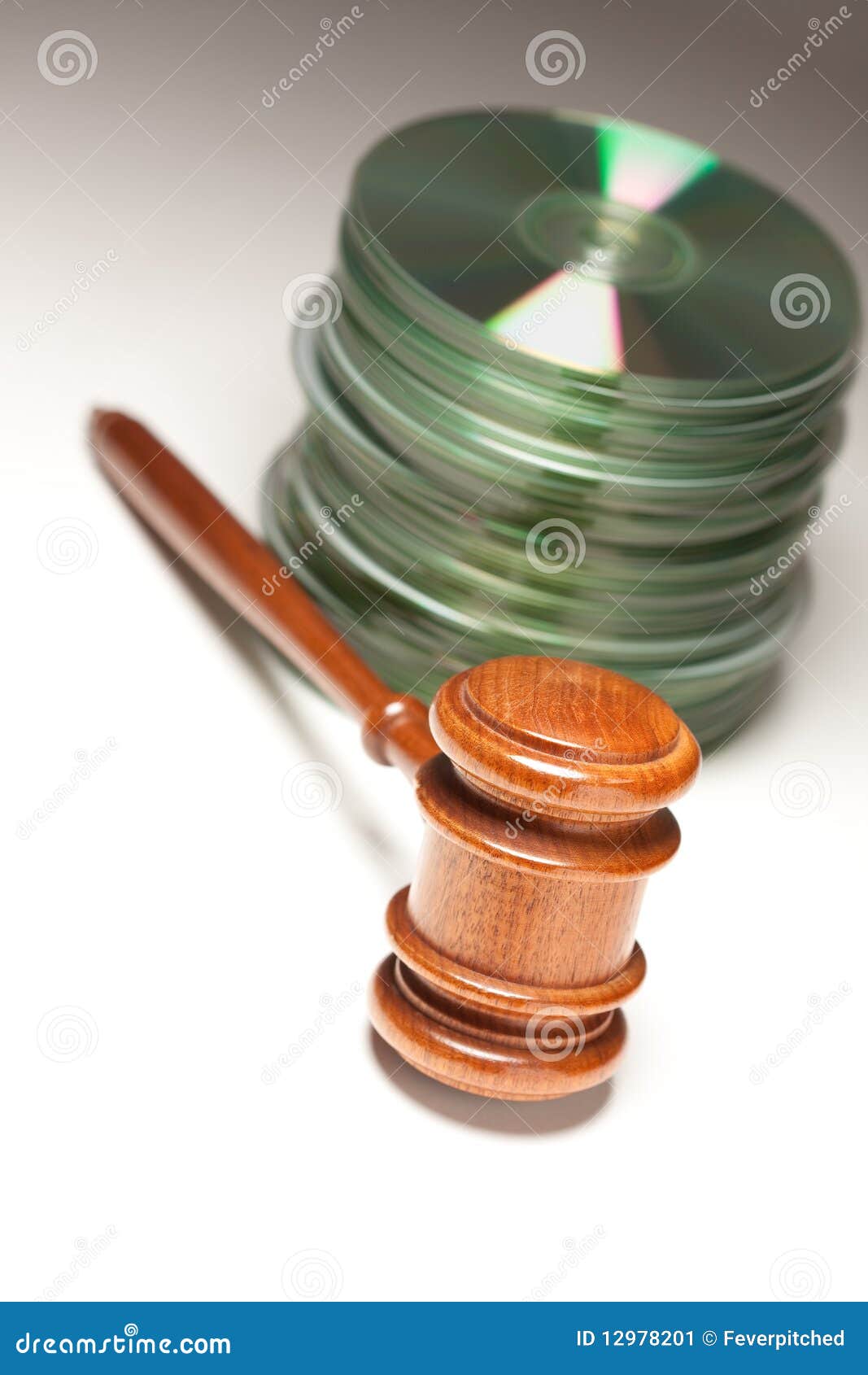 Stack of CD Rom or DVD Discs and Gavel Stock Image - Image of breaking ...