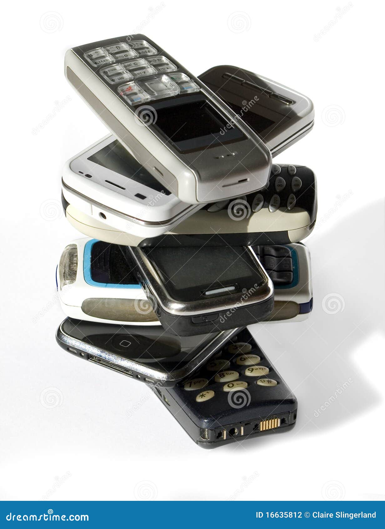 Stack of cell phones stock photo. Image of stack, telephone - 16635812