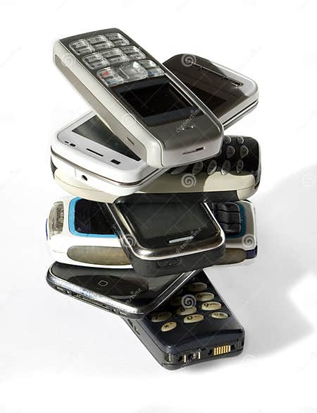 Stack of cell phones stock photo. Image of stack, telephone - 16635812