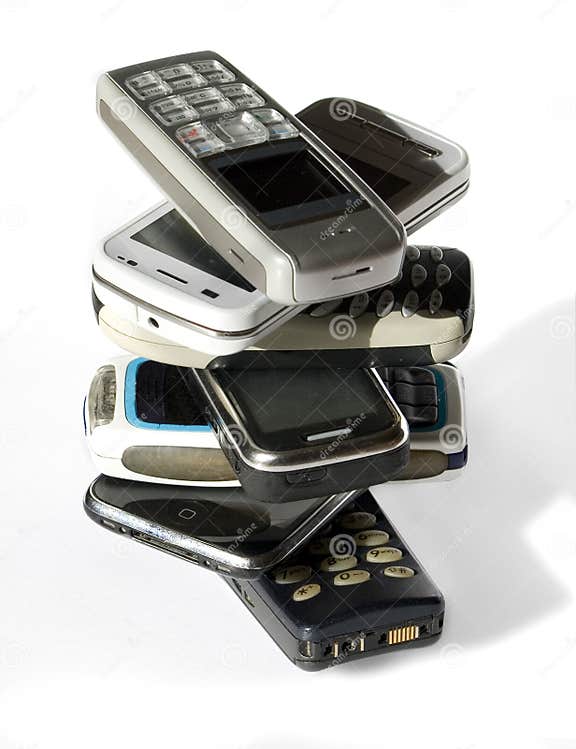 Stack of cell phones stock photo. Image of stack, telephone - 16635812