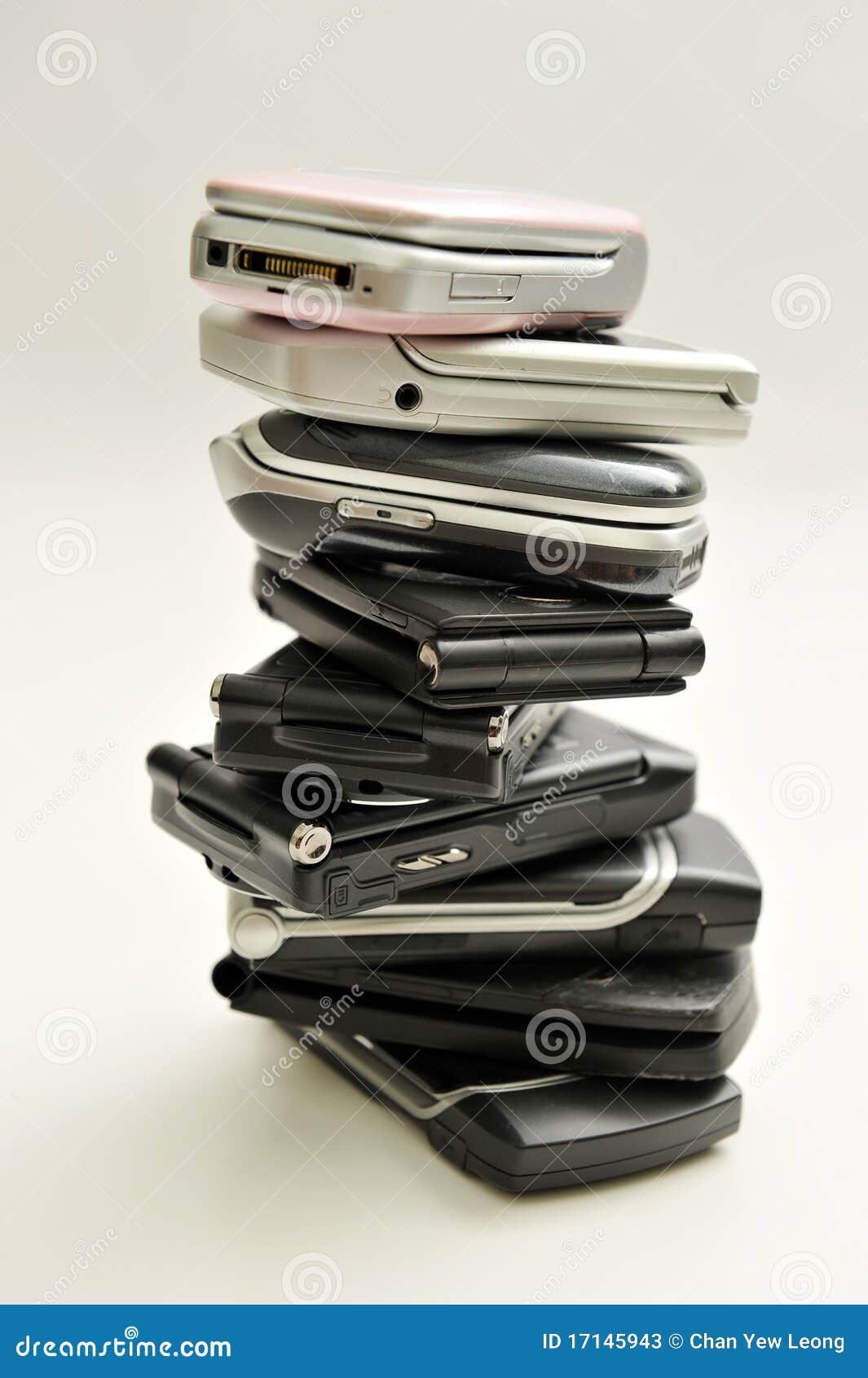 Stack of cellphones stock image. Image of technology - 17145943
