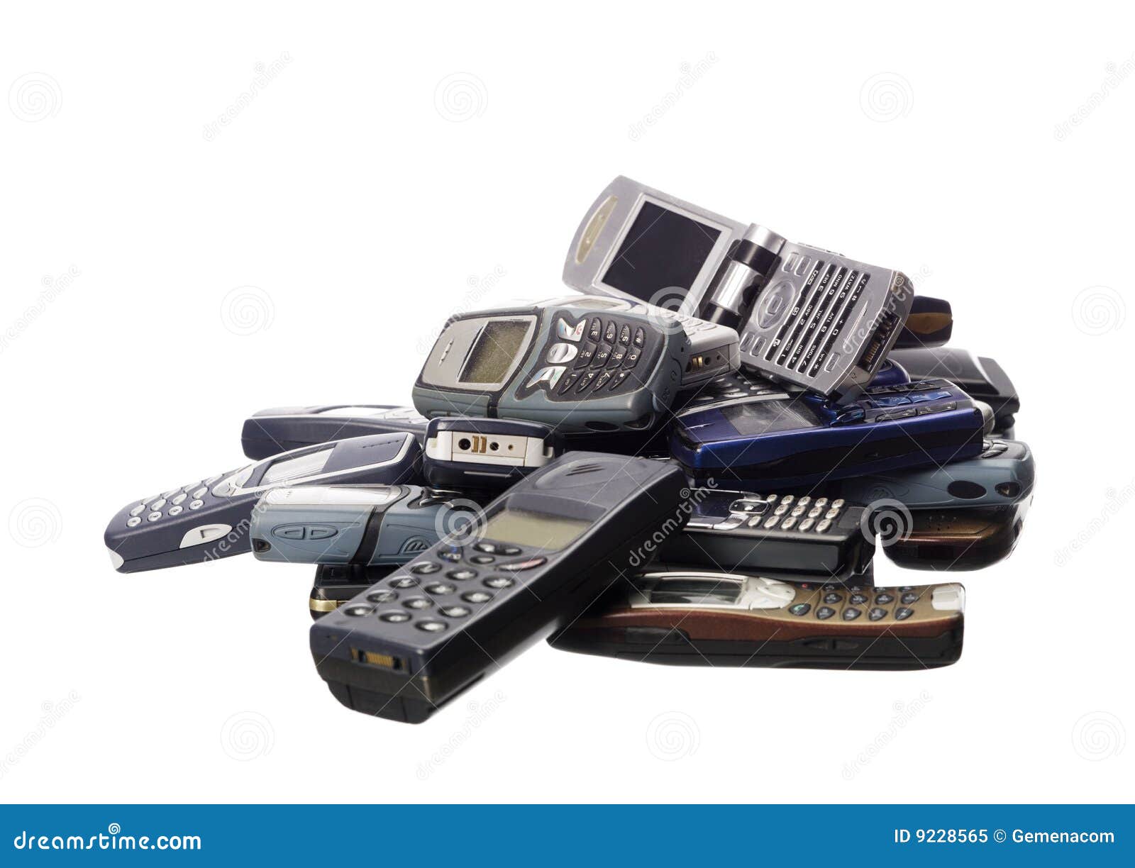 Stack of cellphones stock image. Image of pile, studio - 9228565
