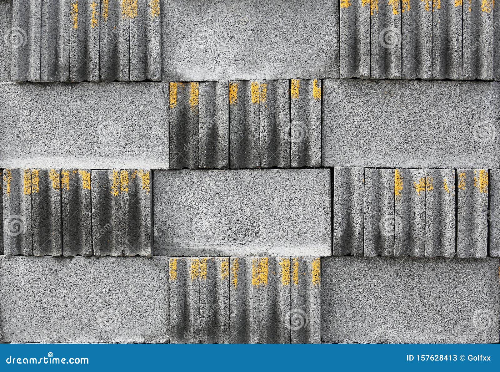 Stack Of Cement Blocks At The Construction Site. Cinder Blocks ...