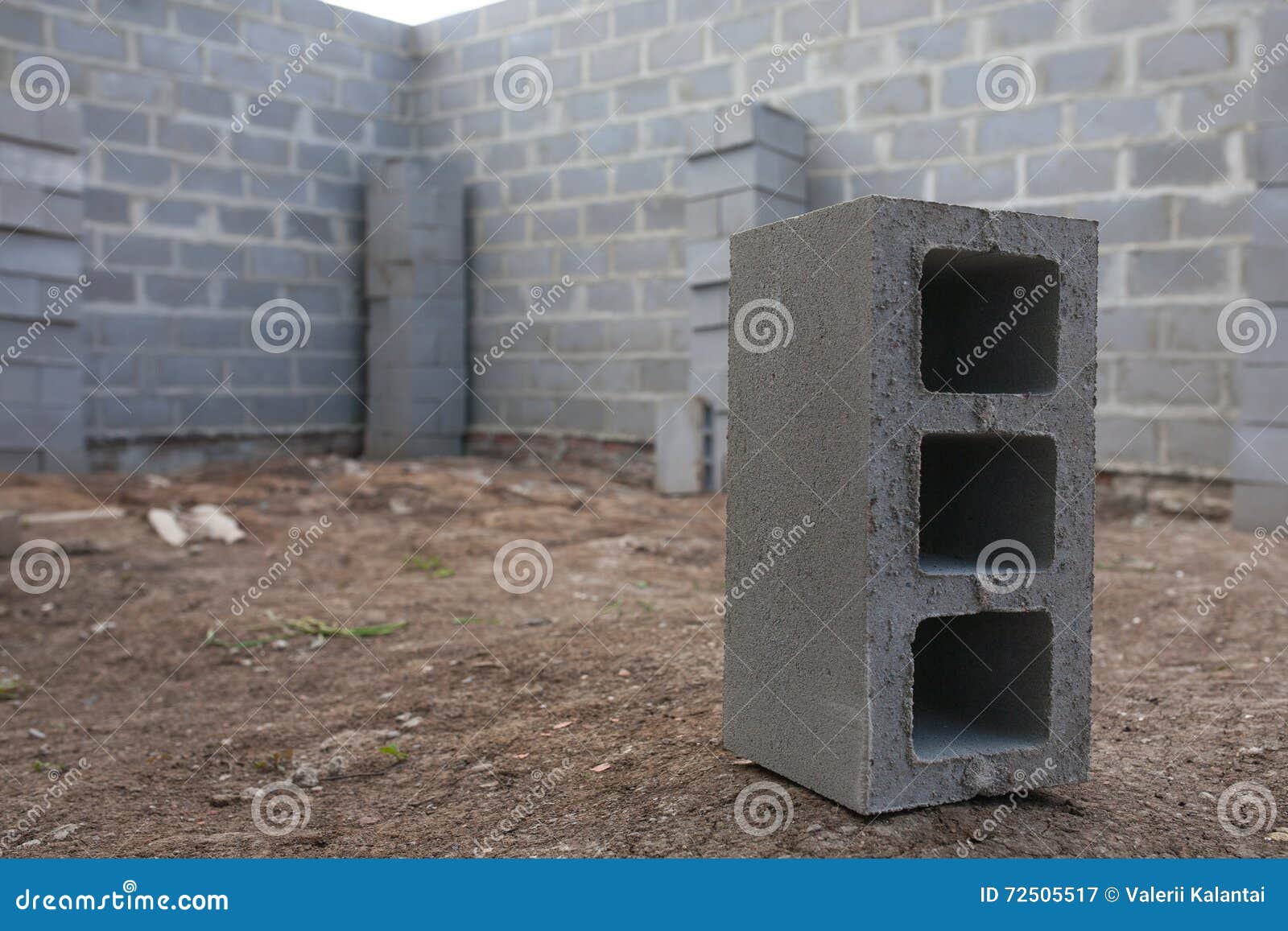 Stack of Cement Blocks at the Construction Site Stock Image - Image of ...