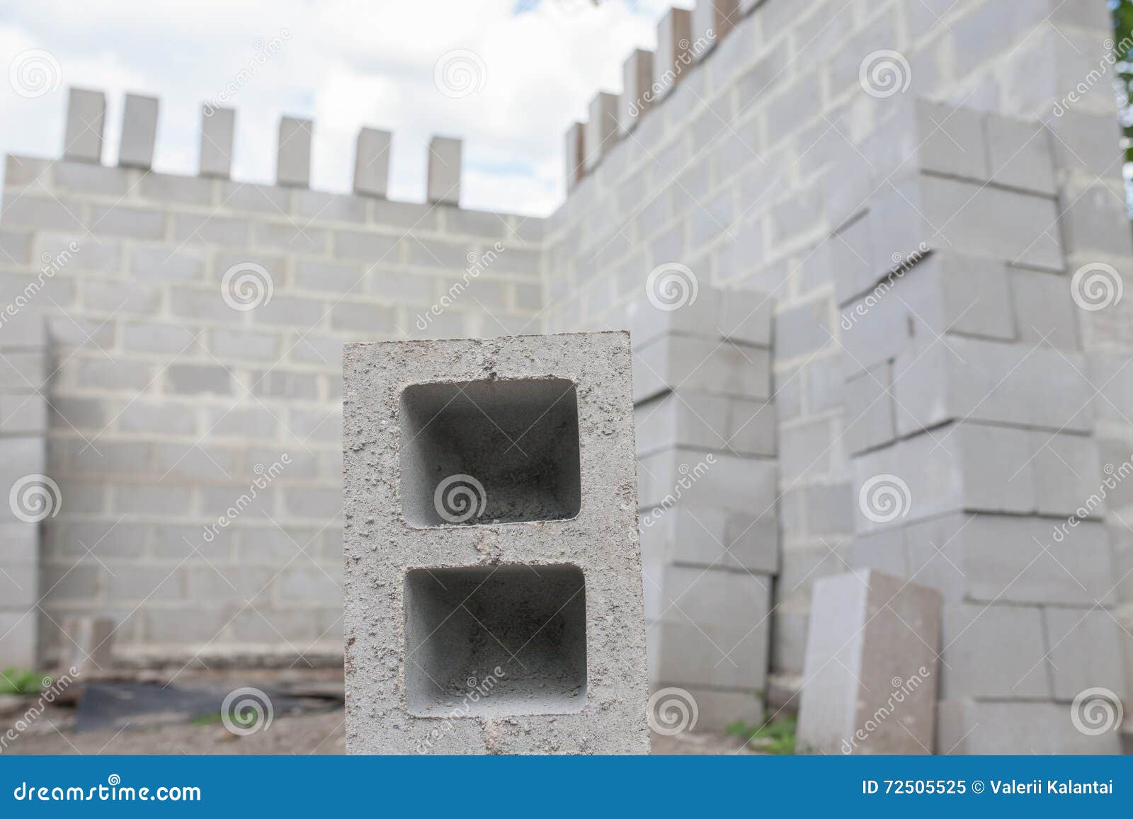 Stack of Cement Blocks at the Construction Site Stock Image - Image of ...