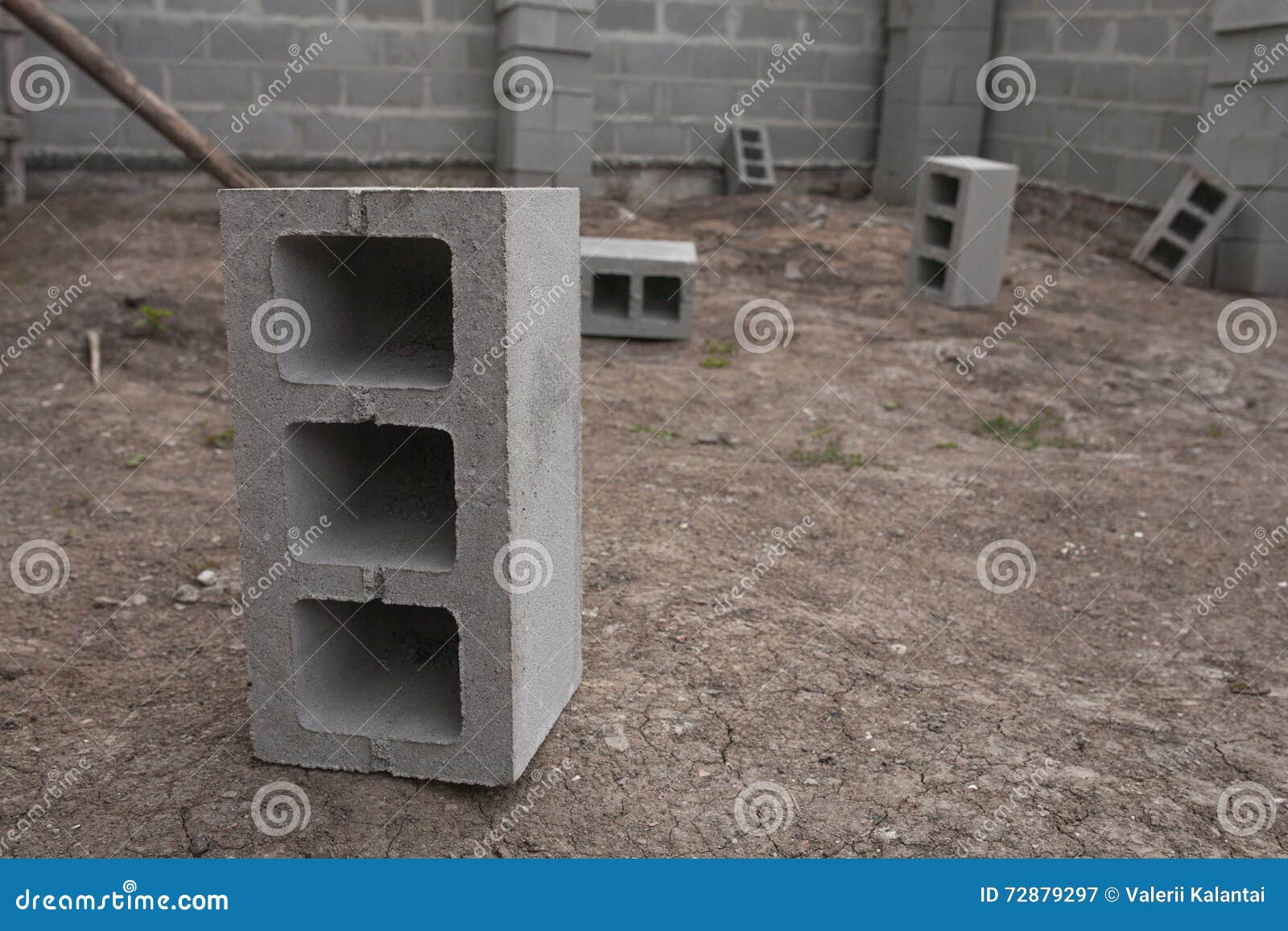 Stack of Cement Blocks at the Construction Site Stock Image - Image of ...
