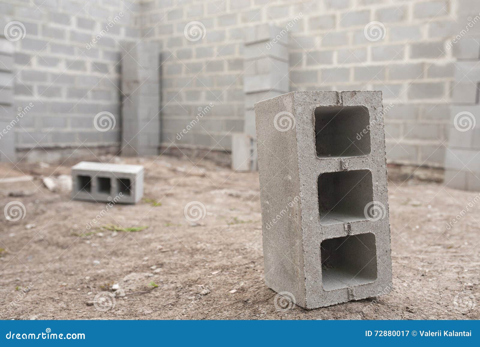 Stack of Cement Blocks at the Construction Site Stock Image - Image of ...